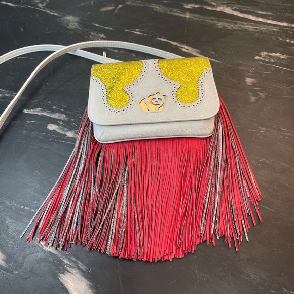 The Volon | Bags | The Volon Iconic Fringe Clutch Crossbody Panda White ...